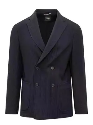 BOSS Double-breasted Jacket - Blue