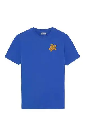 Vilebrequin Crew-neck Turtle-embroidery T-shirt - Blue