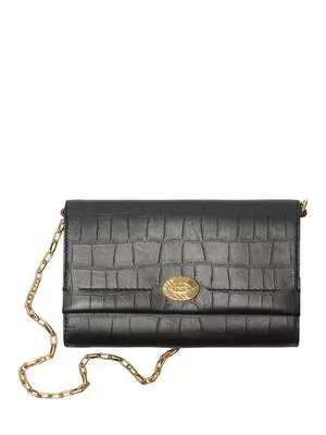 BURBERRY Cotswolds Crocodile-Effect Chain-Strap Clutch Bag