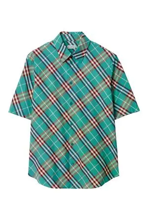 Burberry Check Short-sleeve Shirt - Blue