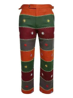BODE Embroidered Quilted Trousers - Multicolour