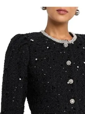 Generation Love Ava Sequin-embellished Tweed Mini Skirt - Black