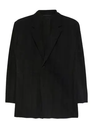 Issey Miyake Pleated Buttoned Blazer - Black