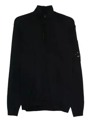 C.P. COMPANY Lens-detail Half-zip Sweater - Black