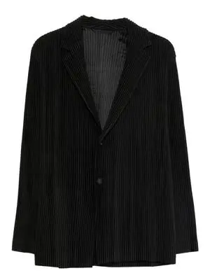 Issey Miyake Plissé Single-breasted Blazer - Black