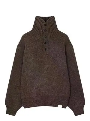 MAN ON THE BOON. High-neck Alpaca-blend Sweater - Brown