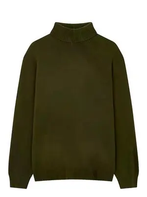 MAN ON THE BOON. Turtleneck Wool Sweater Green
