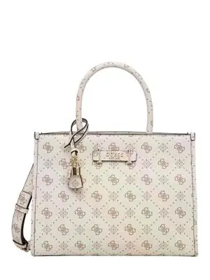 Guess Monogram Charm Tote Bag - Neutrals