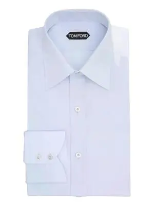 TOM FORD Long-sleeve Cotton Shirt - Blue