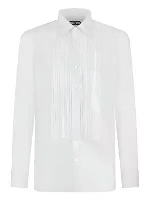 TOM FORD Pointed-collar Long-sleeve Shirt - White