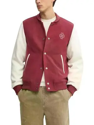 BENETTON Embroidered Buttoned Jacket - Red
