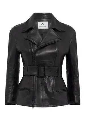 MARINE SERRE Leather Jacket - Black