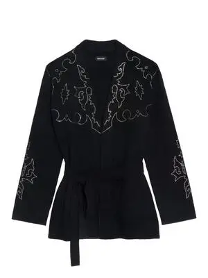 Zadig&Voltaire Salomy Embellished Belted Cardigan - Black