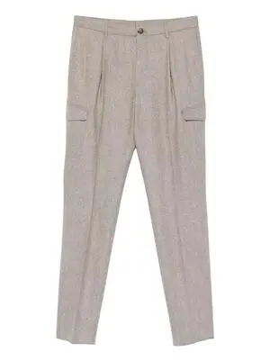 Tagliatore Pleated Cargo Trousers - Grey