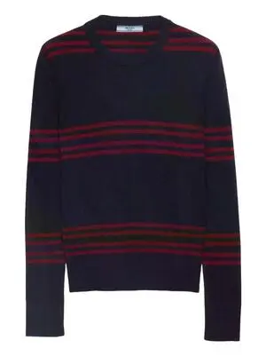 Prada Striped Ribbed Sweater - Blue