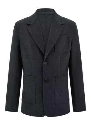 FERRAGAMO Applied Pockets Single-breasted Blazer - Grey