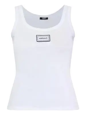 Versace Logo-patch Tank Top - White