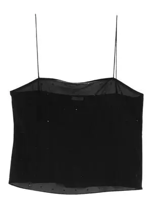 ST. AGNI Glass Bead Embellished Top - Black