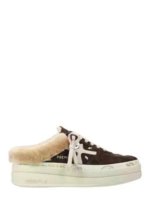 Premiata Shearling Platform Sneakers - Brown
