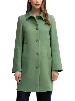 BENETTON Buttoned Collared Coat - Green