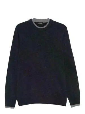 ROBERTO COLLINA Contrast-trim Knit Sweater - Blue