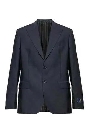 Etro Single-breasted Wool Blazer - Blue