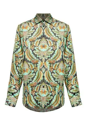 Etro Paisley-print Silk Shirt - Green