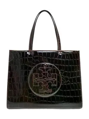 Tory Burch Croc-embossed Logo Tote Bag - Brown