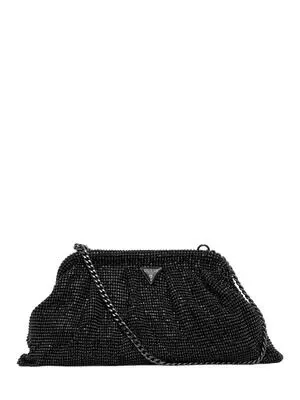 Guess Embellished Clutch With Chain Strap - Black