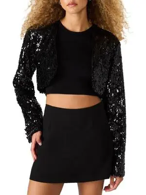 STEVE MADDEN Amandaline Crop Sequin Jacket