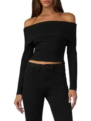 Joe's Jeans Off-the-shoulder Long Sleeve Top - Black