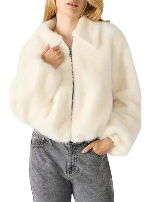 Steve Madden Faux Fur Jacket - Cream