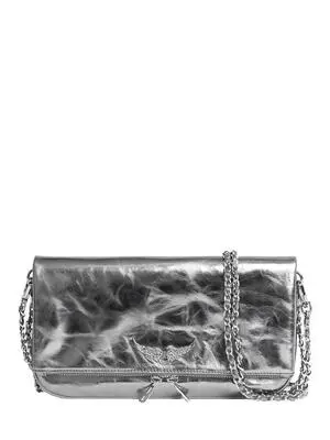 Zadig&Voltaire Rock Ii Metallic Clutch - Gun