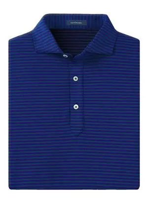 TURTLESON Clark Stripe Performance Polo - Navy/evergreen