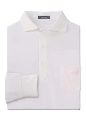 TURTLESON Lester Oxford Performance Polo Long Sleeve - White