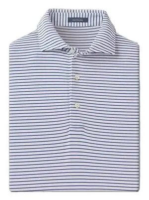 TURTLESON Dylan Stripe Performance Polo Navy