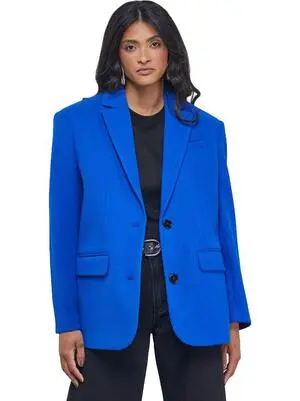 WAREHOUSE Oversized Blazer Coat - Dark Blue