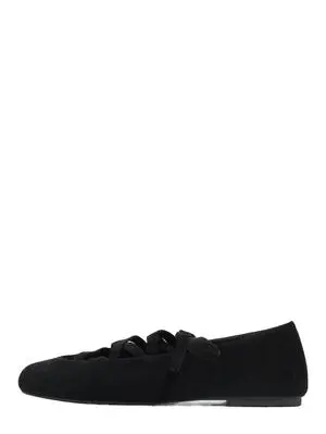 Bimba Y Lola Split Leather Ballerina Flats - Black