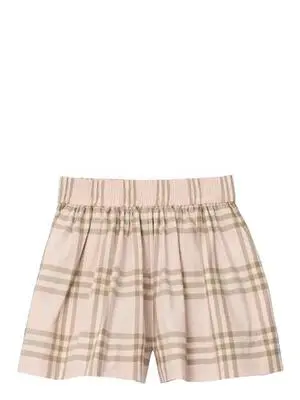 Burberry Check Cotton Wide-leg Shorts - Archive Pink