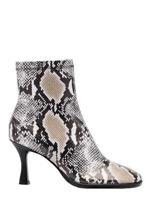 MARC NOLAN Gloria Stiletto Ankle Boots - White Snake
