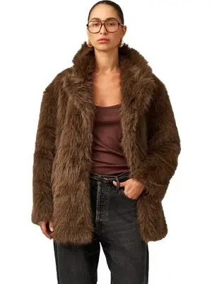 GOTTEX BEACH LIFE Faux Fur Coat - Brown