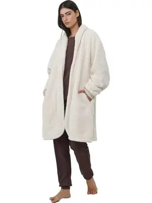 GOTTEX BEACH LIFE Cloud Fleece Open-Front Cardigan Ivory