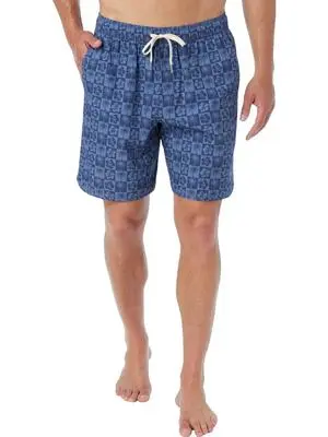 FAIR HARBOR The Anchor Swim Trunks - Navy Hibiscus