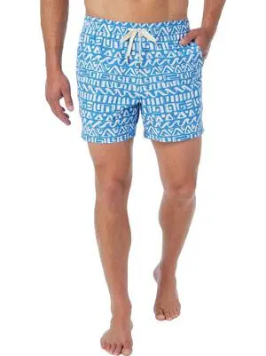FAIR HARBOR The Bungalow Swim Trunks - Blue Water Waves