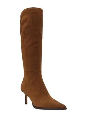 Steve Madden Lingo Pointed Toe Knee High Boots - Chestnut Suede