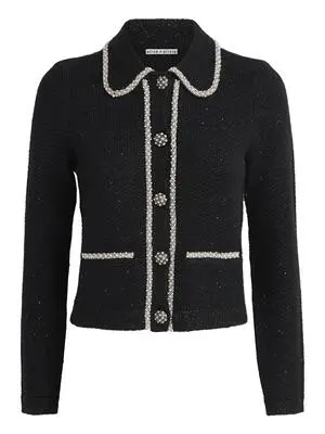 Alice + Olivia Tweed Noella Cardigan - Black