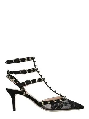 Valentino Garavani Lace Rockstud Pumps - Black