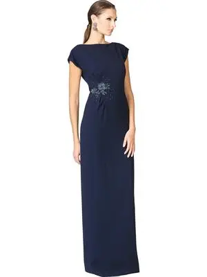 Sachin & Babi Kelly Embellished Column Gown - Midnight