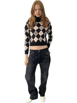 Celine Argyle Sweater Brown Turtleneck - Multi