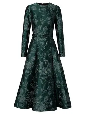 EMILIA WICKSTEAD Capucine Floral Cloqué Midi Dress - Green